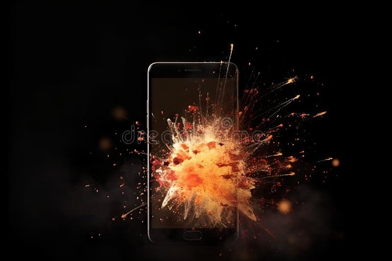 Smartphone is Shown Engulfed in Flames Stock Illustration ...