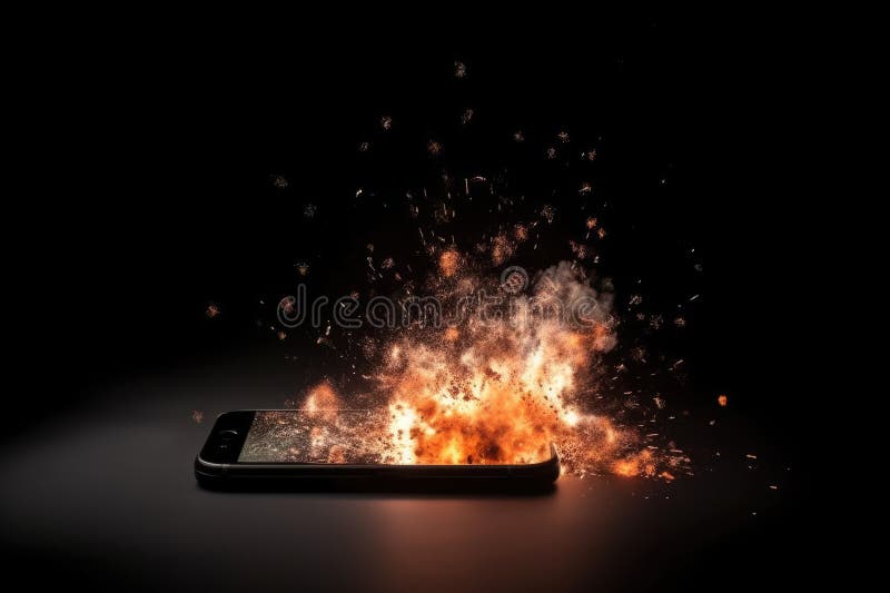 Smartphone is Shown Engulfed in Flames Stock Illustration ...