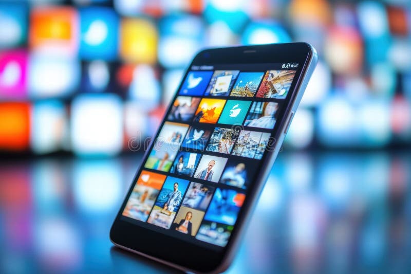 Smartphone Screen Displaying Social Media Feed with Various Posts and ...