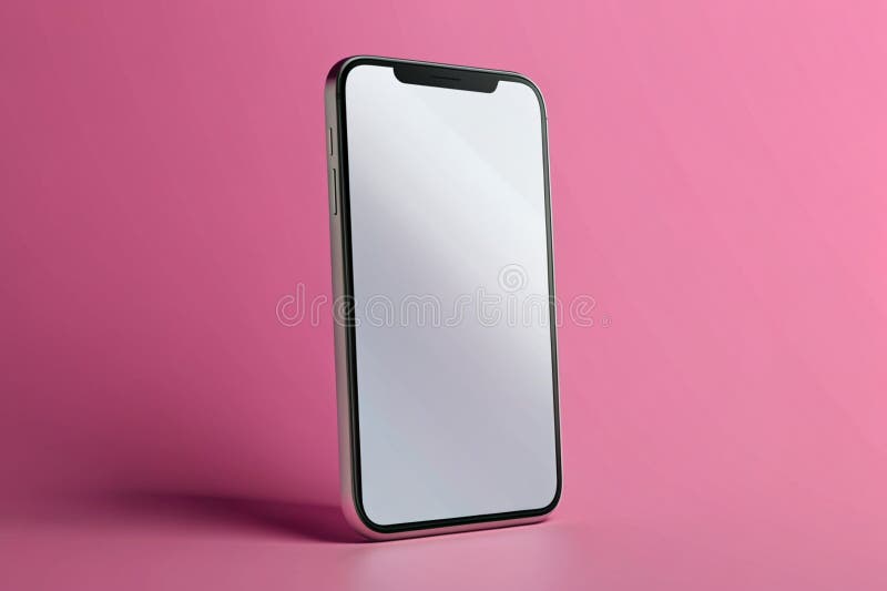 Smartphone Side View on Pink Background, Generative Ai Stock Photo ...