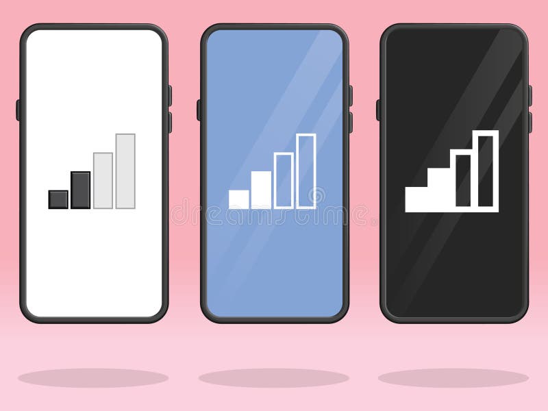 Smartphone Signal 2 Bar Signal Reception Stock Vector - Illustration of ...