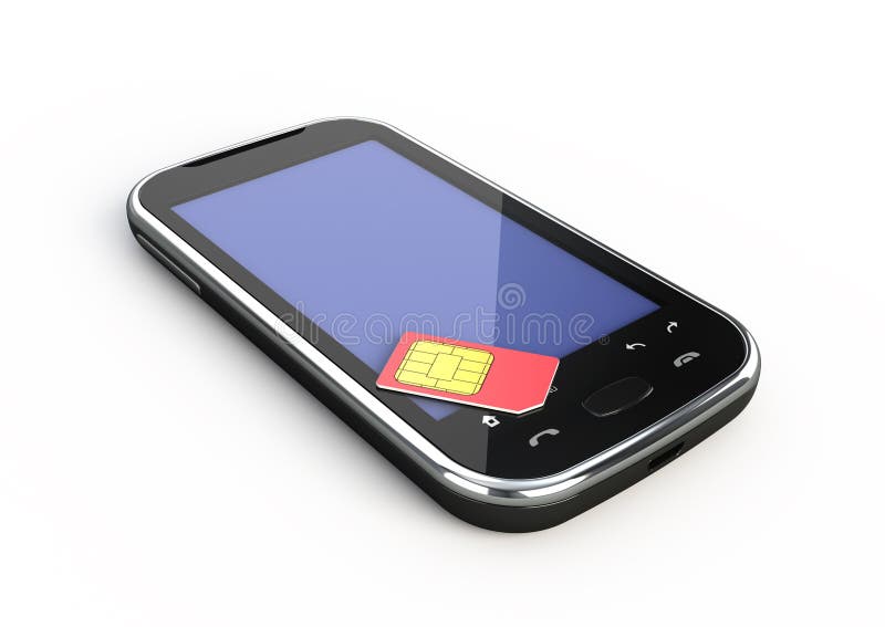 Smartphone and sim card stock illustration. Illustration of organizer ...