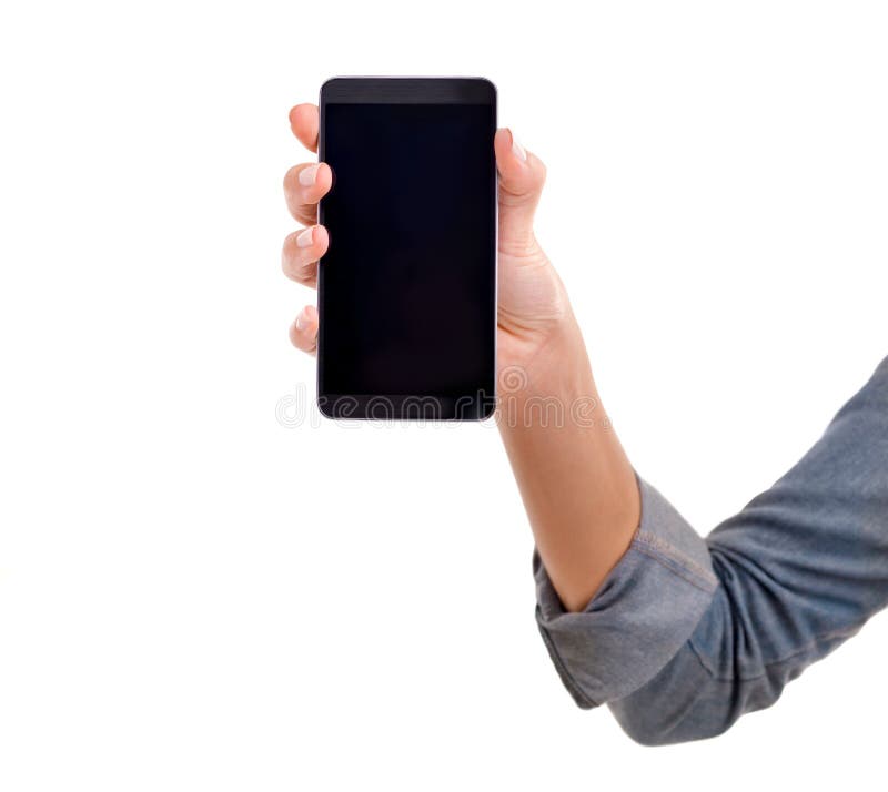 This Smartphone is Simple and Effective. a Womans Hand Holding a ...