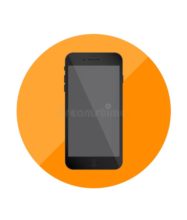 Smartphone Single Flat Icon. Orange Icon for Application Stock Vector ...