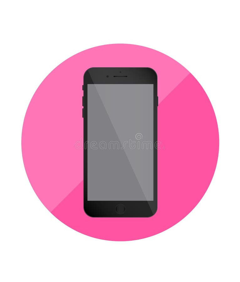 Smartphone Single Flat Icon. Pink Icon for Application Stock Vector ...