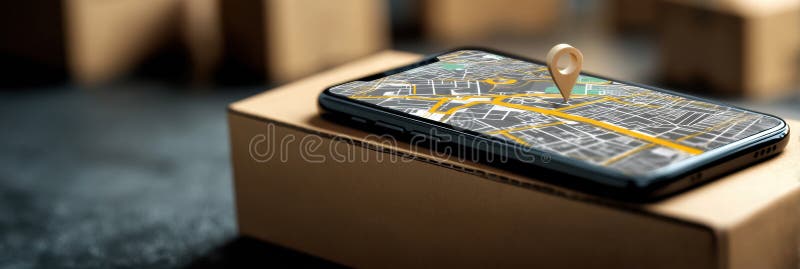 Smartphone Showing Real Time Parcel Tracking Map Stock Photos - Free ...