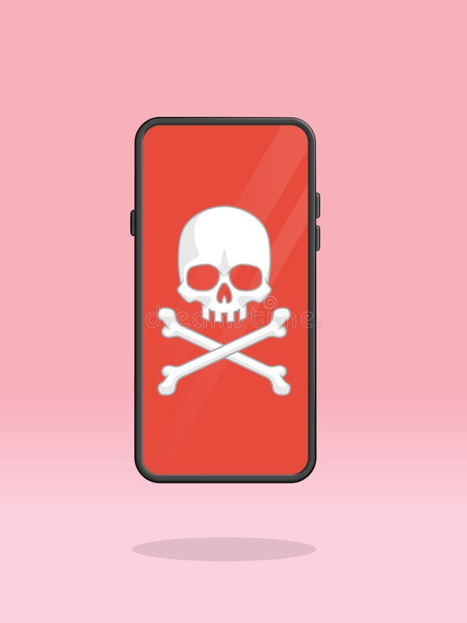 Smartphone Skull Locked Screen Malicious Hack Stock Vector ...