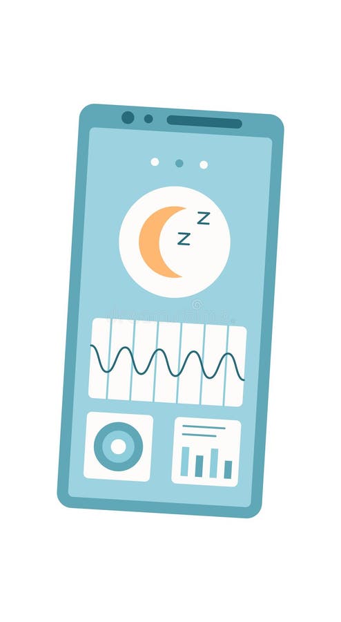 Smartphone Sleep Tracking App in Digital Style Stock Illustration ...