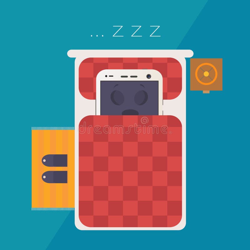 Sleeping Smartphone Vector Icon. Kawaii Cheerful Mobile. Blue Cartoon ...