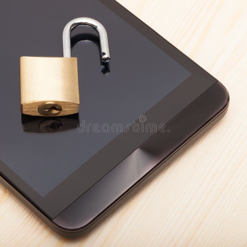 Smartphone with Small Lock Over it. Mobile Phone Security and Data ...