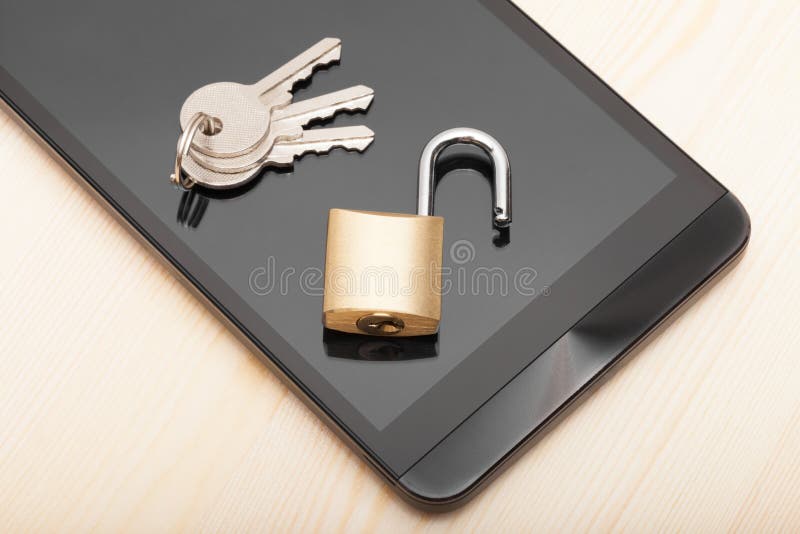 Smartphone with Small Lock Over it. Mobile Phone Security and Data ...