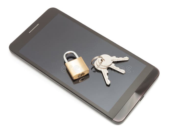 Mobile Phone Security and Data Protection Concept. Smartphone with ...