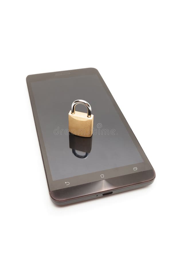 Mobile Phone Security and Data Protection Concept. Smartphone with ...