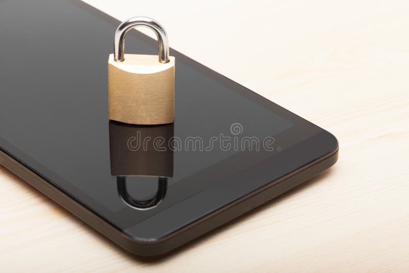Smartphone with Small Lock Over it. Mobile Phone Security and Data ...