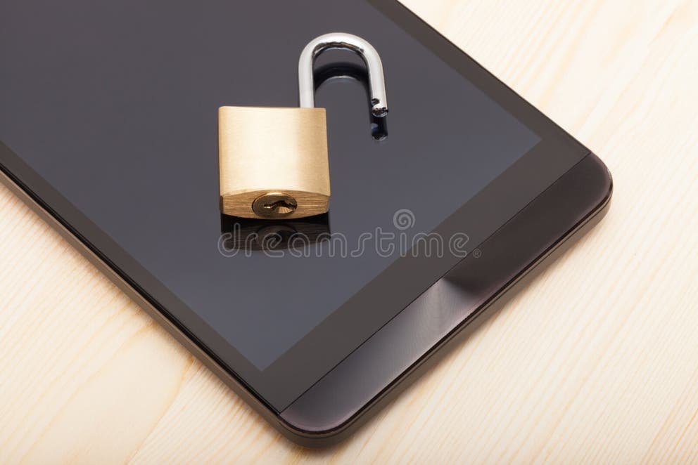 Smartphone with a Small Lock on it. Mobile Phone Security and Data ...