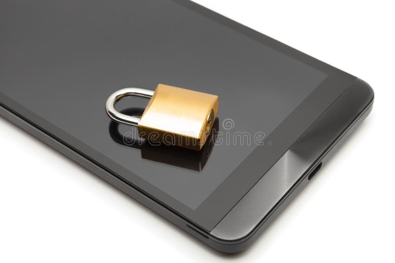 Smartphone with Small Lock Over it. Mobile Phone Security and Data ...