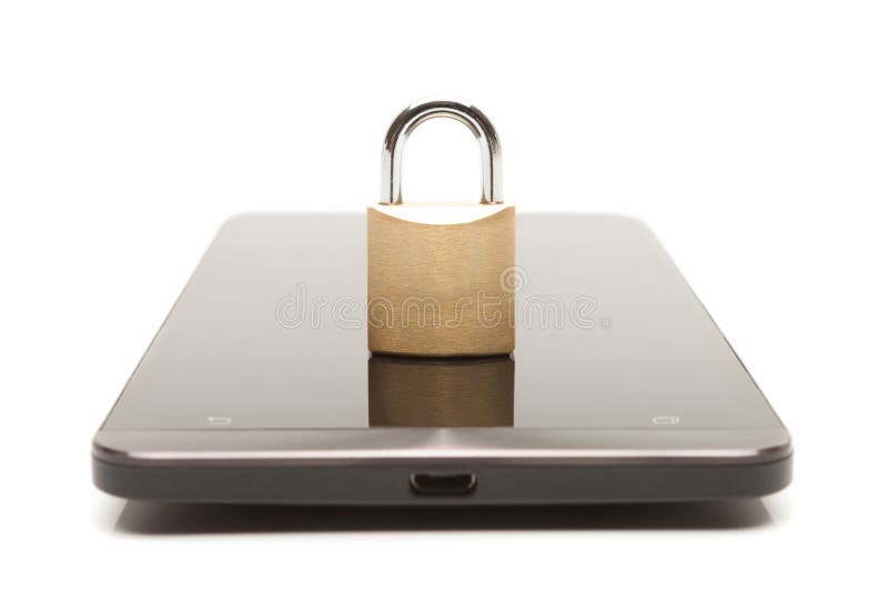 Smartphone with Small Lock Over it. Mobile Phone Security and Data ...