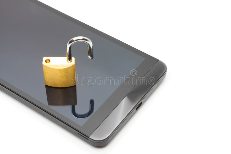 Smartphone with Small Lock Over it. Mobile Phone Security and Data ...