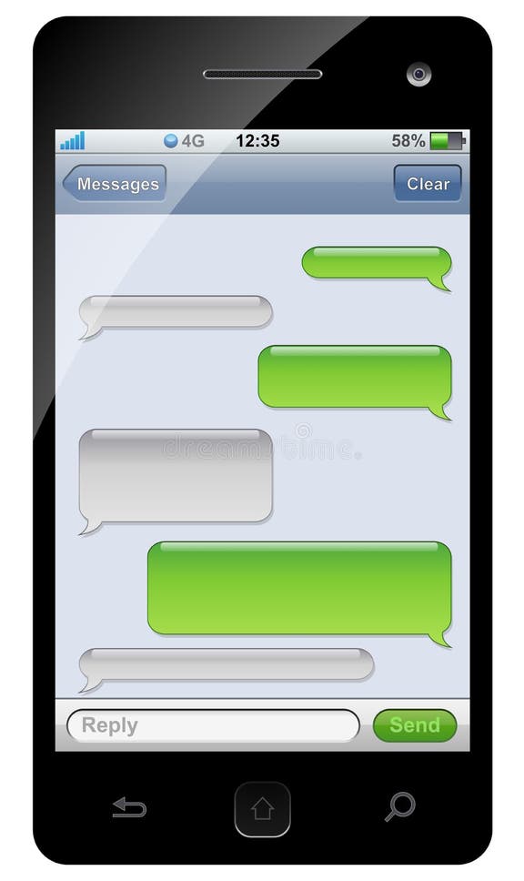 Smartphone Sms Chat Template Stock Vector - Illustration of converse ...