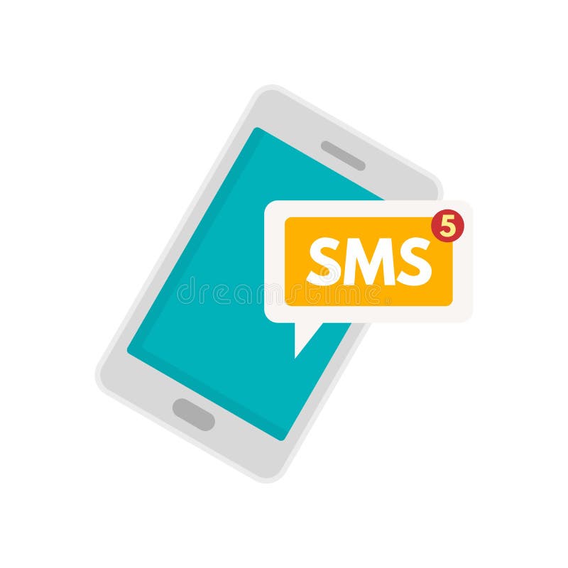 Smartphone Sms Icon, Flat Style Stock Vector - Illustration of computer ...