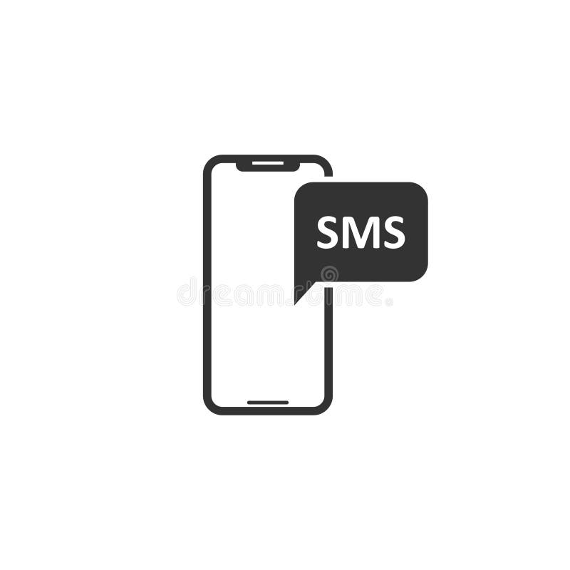 Smartphone with Sms Icon in Simple Design. Vector Illustration Stock ...