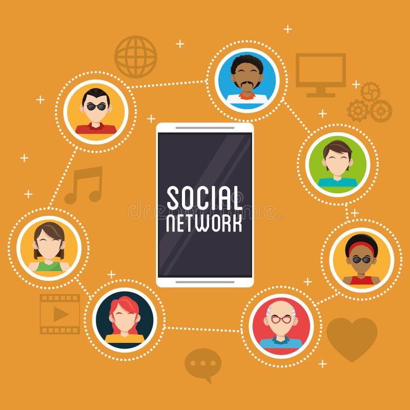 Smartphone Social Network Community App Stock Vector - Illustration of ...