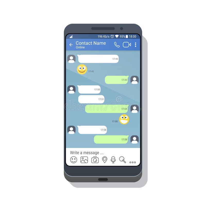 Smartphone Sms Chat Template Stock Vector - Illustration of converse ...