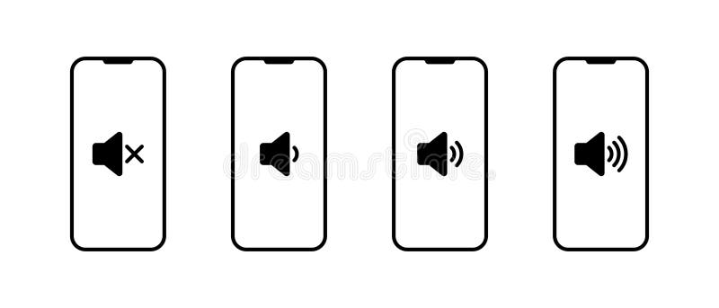 Smartphone Speaker Volume Icon. Mobile Phone Sound Level Symbol Stock ...