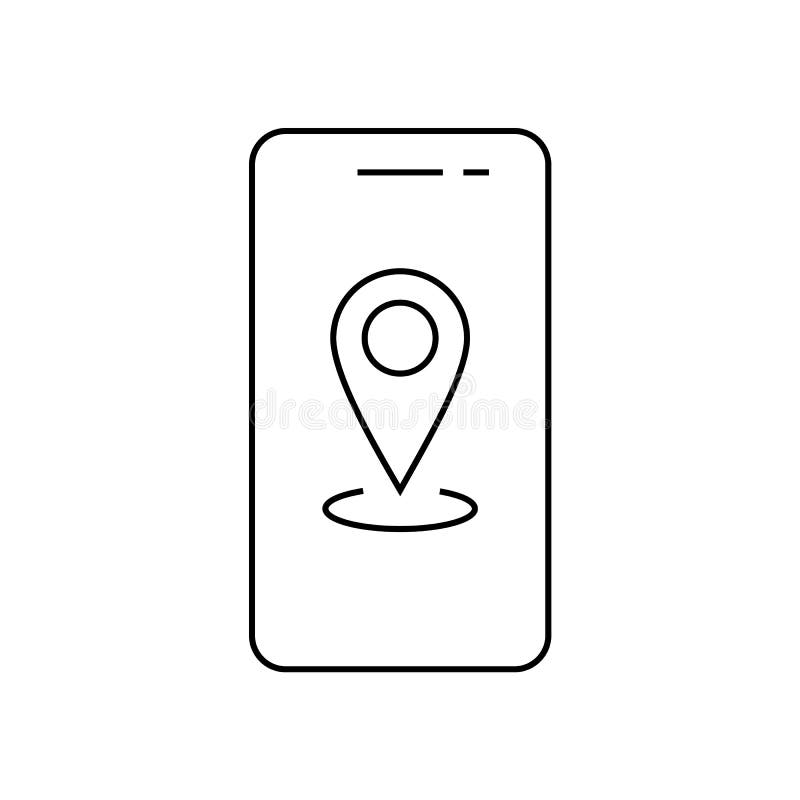 Smartphone Specifications Line Icon. Geolocation Map Mark, Mobile Phone ...