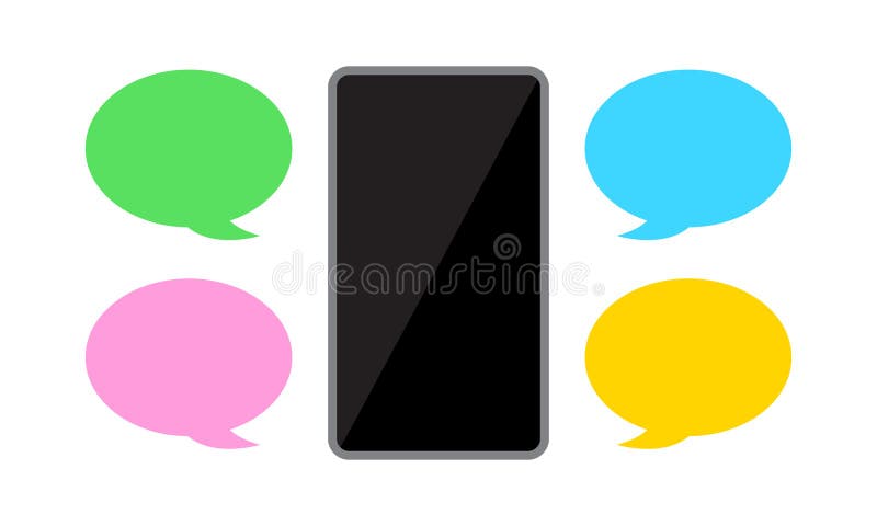 Smartphone and Speech Bubble, Chat Concept, Dialog Box for Copy Space ...