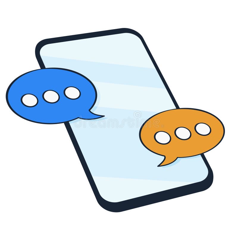 Smartphone with Speech Bubble. Chatting on Mobile Phone Stock ...