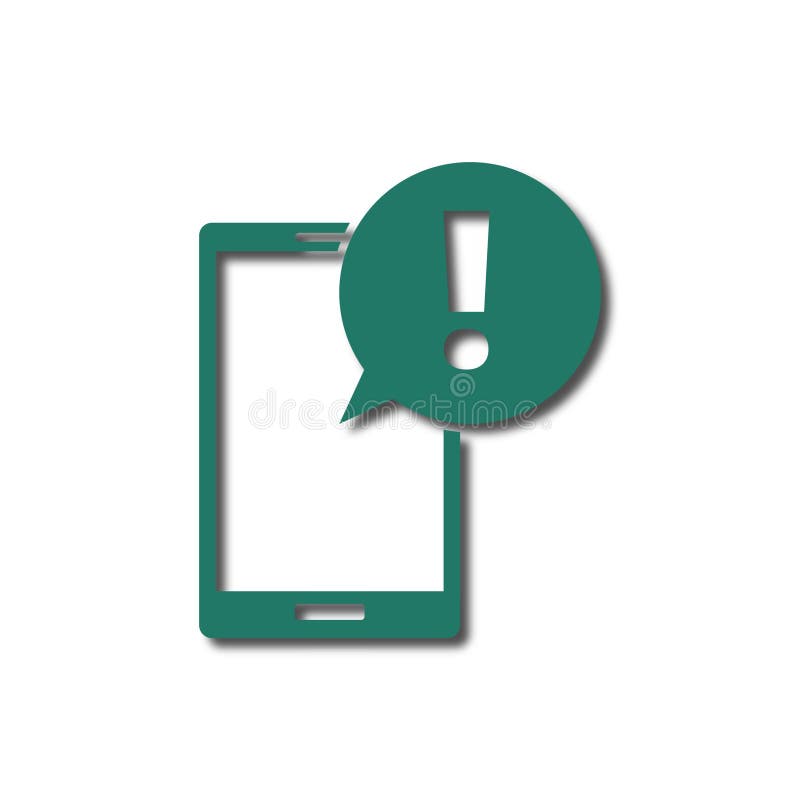 Smartphone, Speech Bubble, Exclamation Mark Icon Stock Vector ...