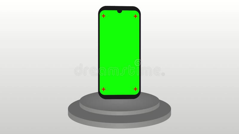 Smartphone Spinning on Podium with Green Screen Markers Stock Footage ...