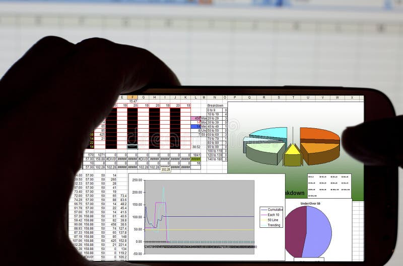Smartphone spreadsheet 2 stock image. Image of device - 68067117