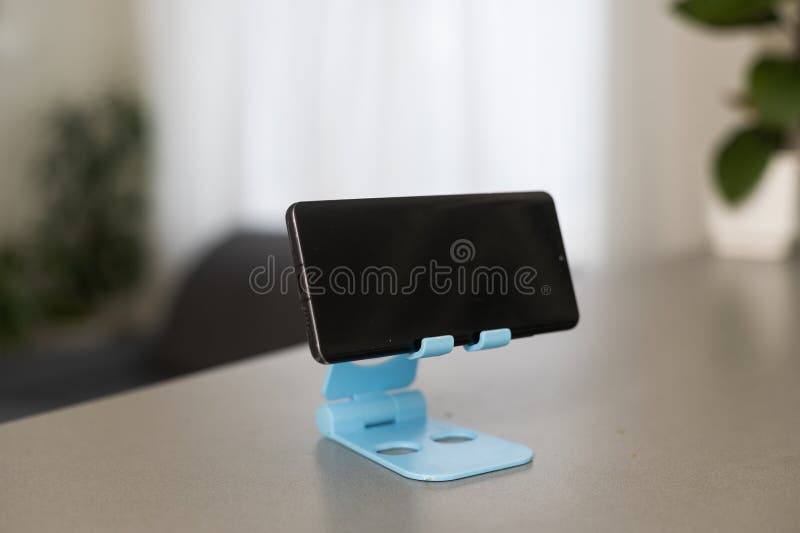 Smartphone Stand on Mobile Holder Stock Image - Image of screen, object ...