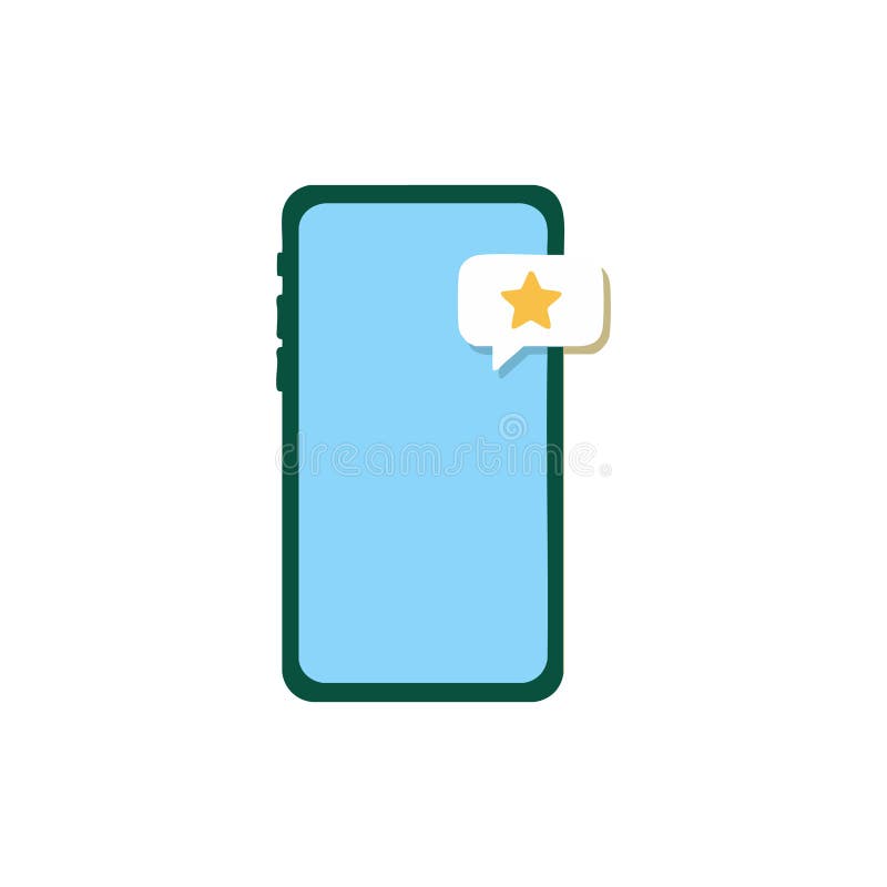 Smartphone with Star Notification Icon on Screen Simple Modern Vector ...