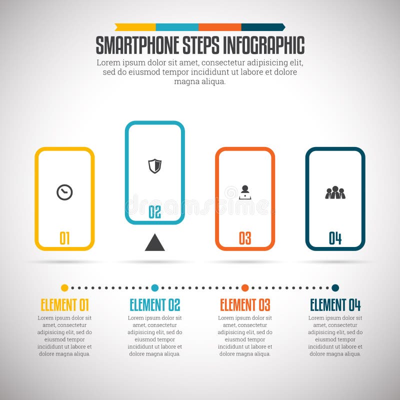 Smartphone Steps Infographic Stock Vector - Illustration of flow ...
