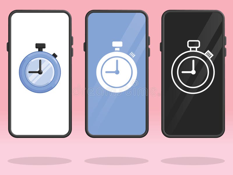 Smartphone Stopwatch Alarm Timer Screen Display Stock Vector ...