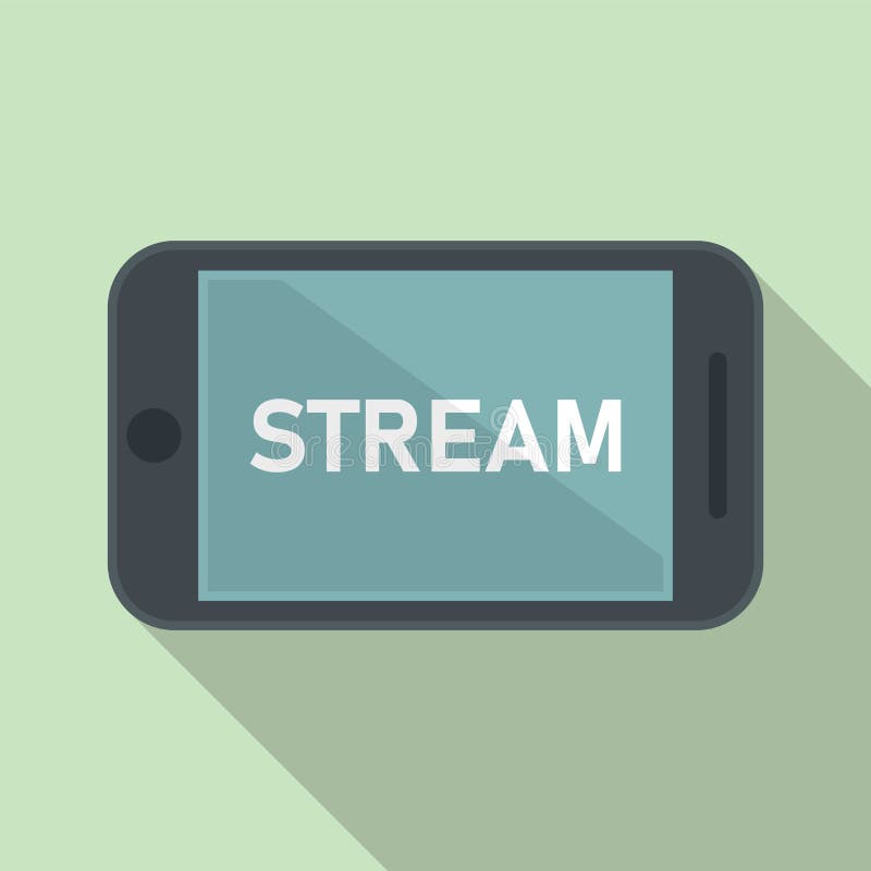 Smartphone Stream Icon Flat Vector. Live Video Stock Illustration ...