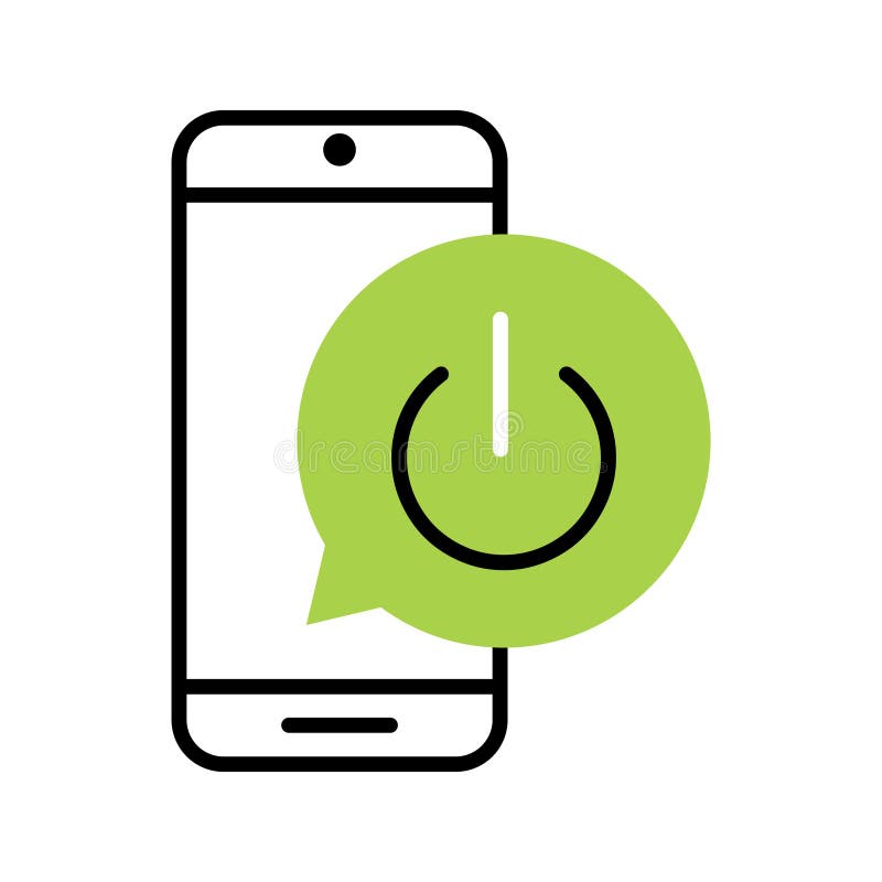 Smartphone Switch Off Flat Icon Stock Vector - Illustration of isolated ...
