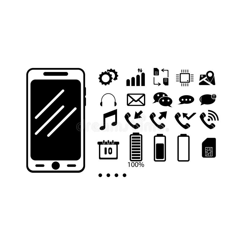Smartphone Symbol Icon Set Vector Illustration Design Stock Vector ...