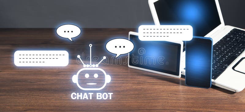 Smartphone, Tablet, Laptop Computer with Chat Bot Application for ...