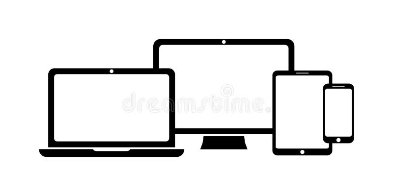 Computer Icon Isolated on White. PC Symbol. Stock Vector - Illustration ...
