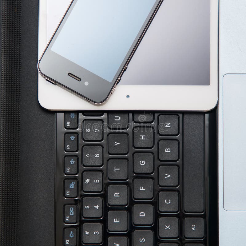 Smartphone, Tablet and Laptop Stock Image - Image of ideas, connection ...