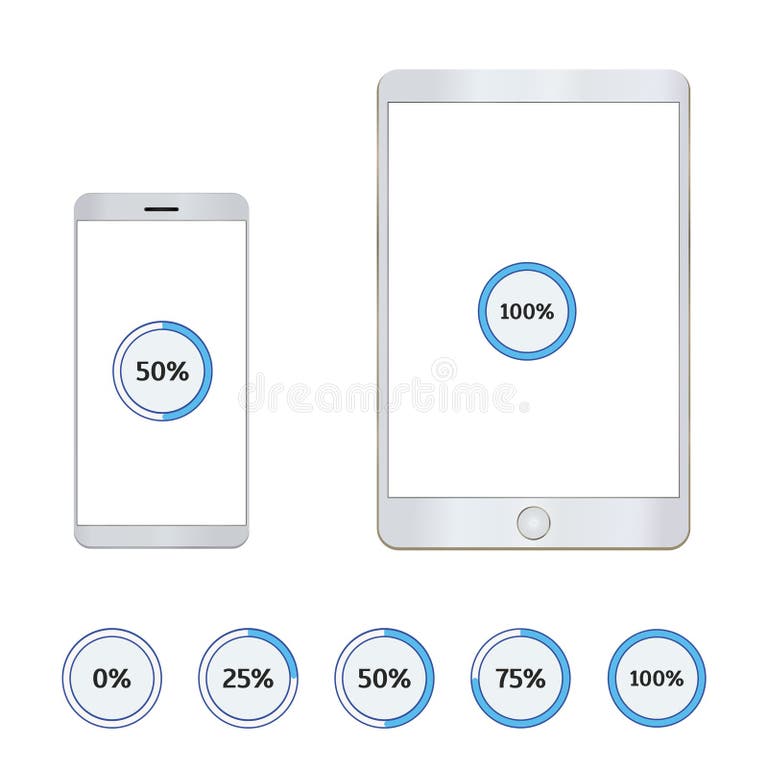 Smartphone and Tablet with Loading Stock Vector - Illustration of ...