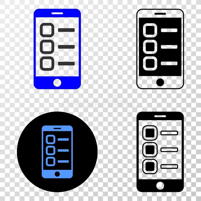 Smartphone Tasks Vector EPS Icon with Contour Version Stock Vector ...
