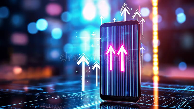 Smartphone Technological Showing Glowing Screen with Green Checkmark ...