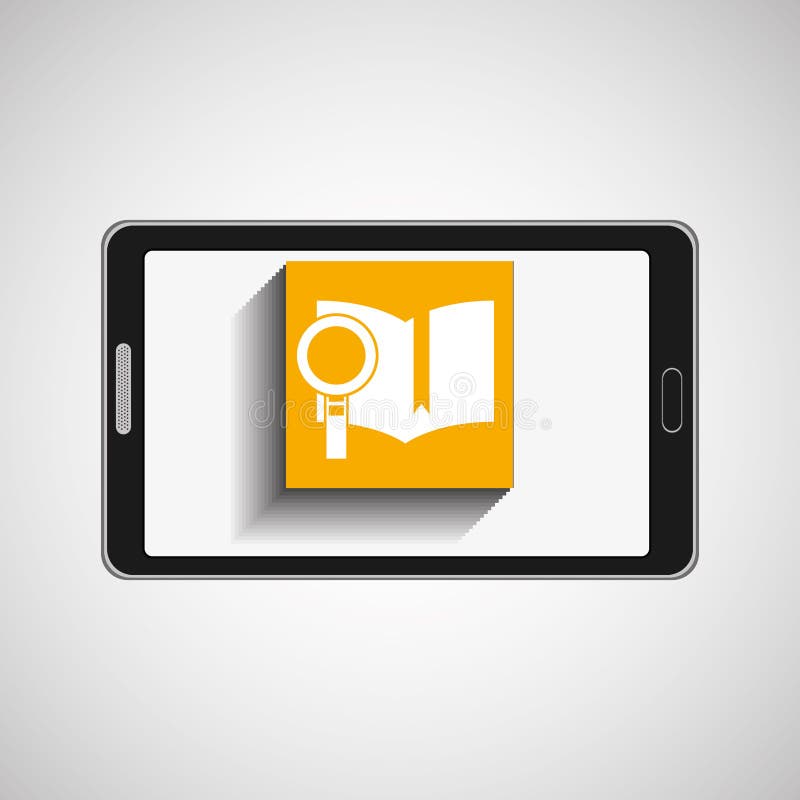 Smartphone Technology Book Searching Stock Vector - Illustration of ...