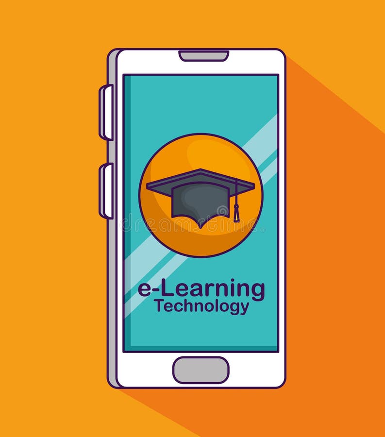 Smartphone Technology with Elearning Education To Study Stock Vector - Illustration of student ...