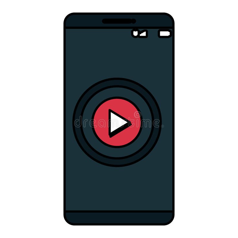 Smartphone Technology with Play Button Stock Illustration ...